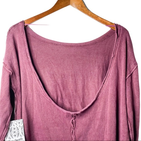 Free People | Tops | Nwt We The Free Amaryllis Oversized Tee Sangria | Poshmark